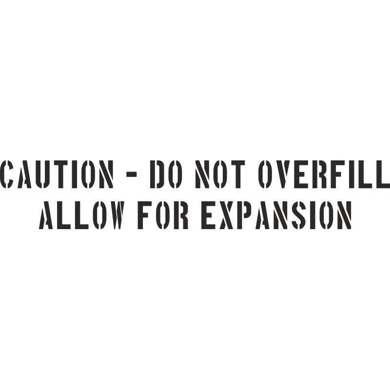 Finden Sie die Beschriftungsschablone CAUTION - DO NOT OVERFILL ...